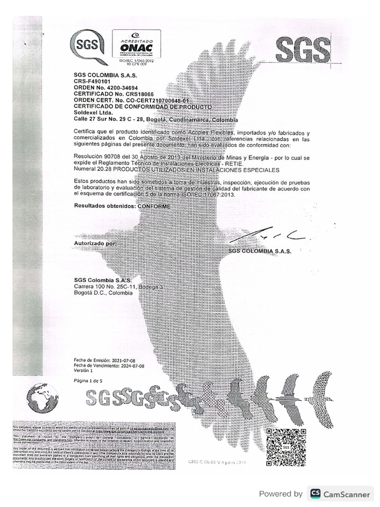 (Cert-18066) Acople Flexible (08-07-2024) | PDF