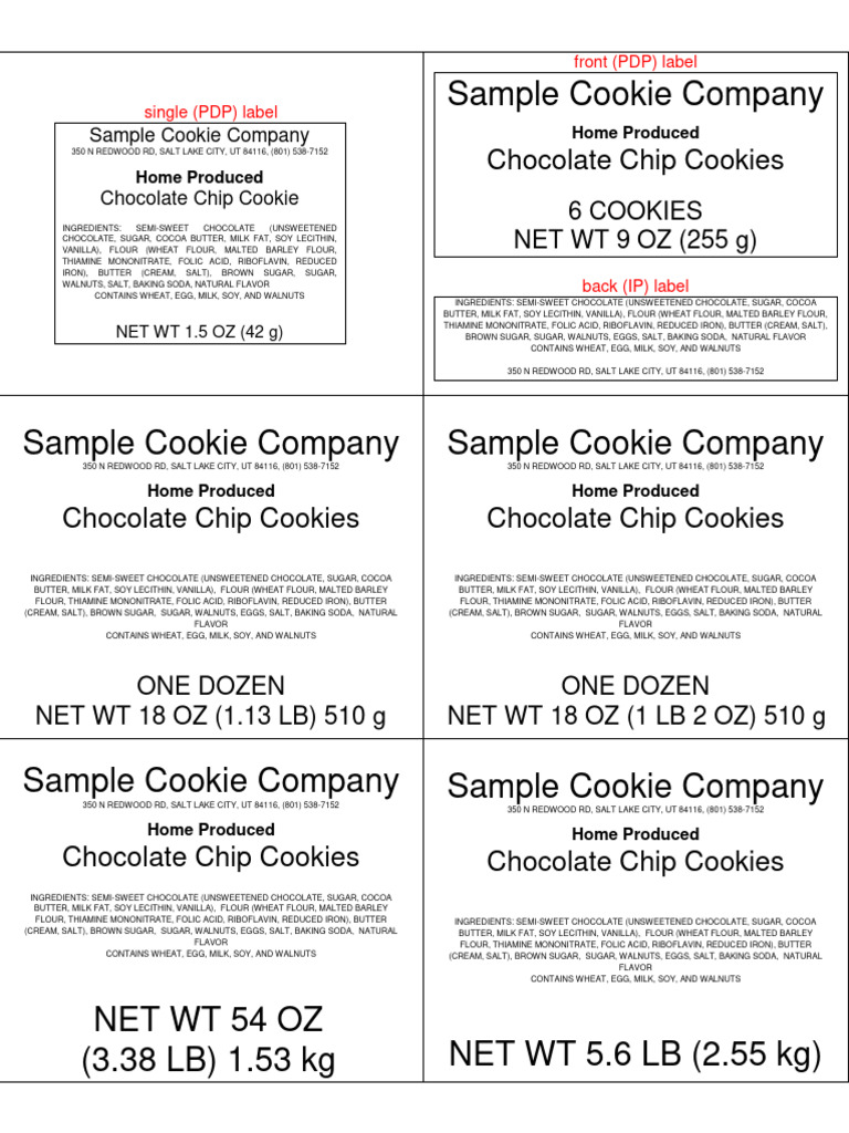 Chocolate Chip Cookie Labeling Guide | PDF | Chocolate | Types Of Chocolate