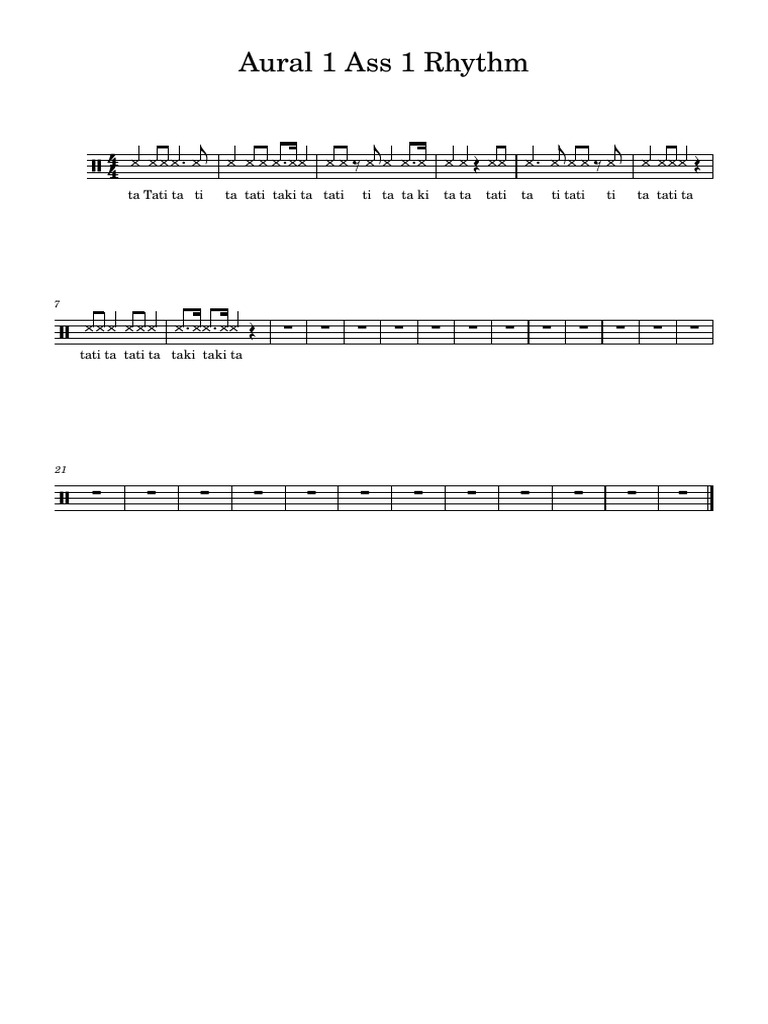 Aural 1 Ass 1 Rhythm | PDF