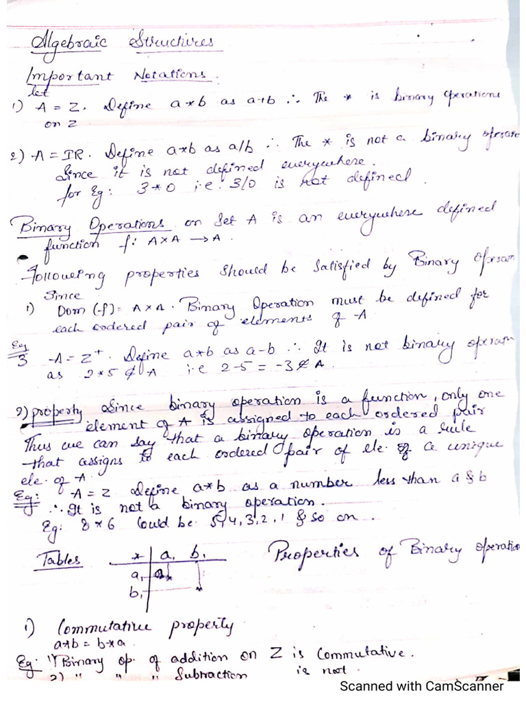 Algebraic Structures Part 1 | PDF