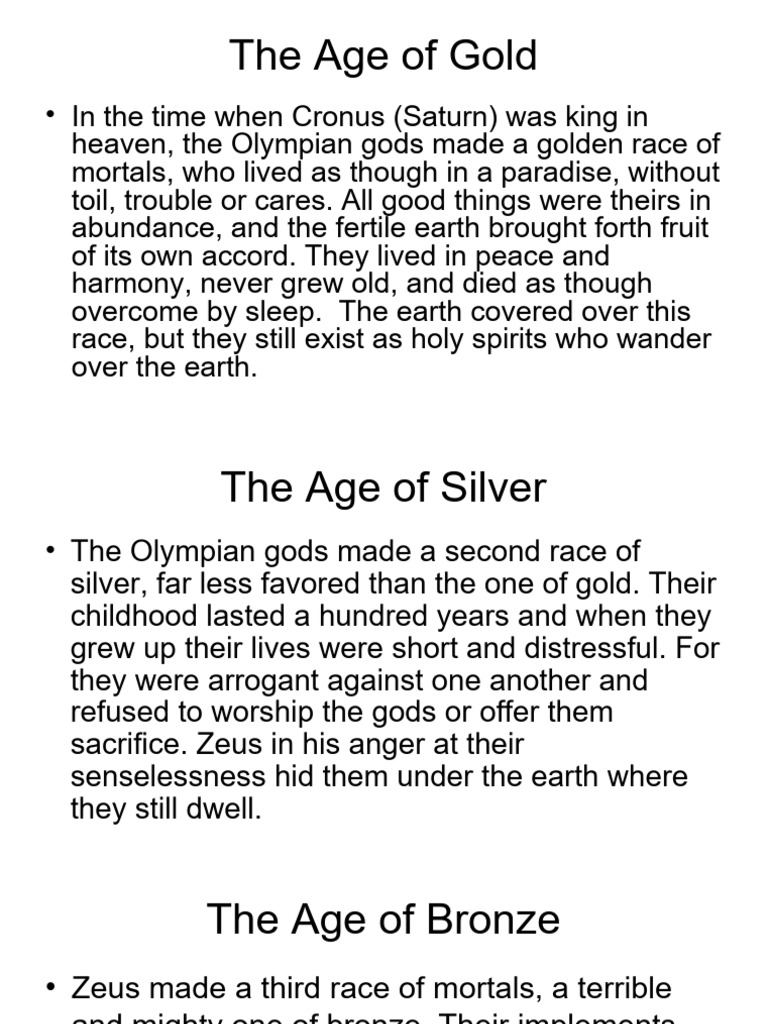 Ages of Man | PDF | Zeus | Greek Mythology