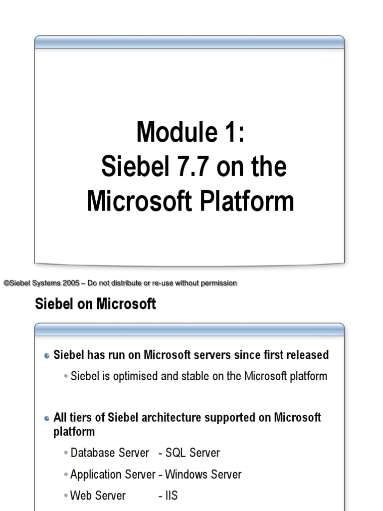 Siebel Architectureonthe MSPlatform | PDF | Load Balancing (Computing) | Web Server