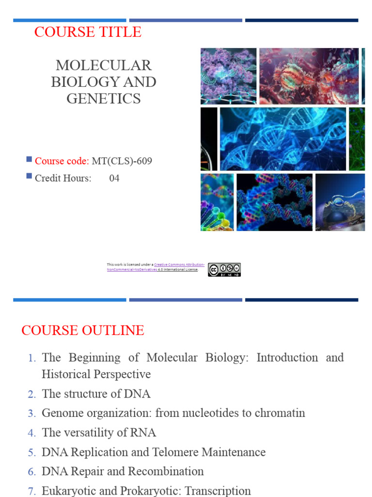 Lecture 1. An Introduction To Molecular Biology | PDF | Dna | Molecular ...