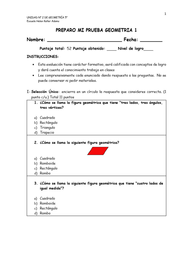 Preparo Mi Prueba | PDF | Rectángulo | Euclides