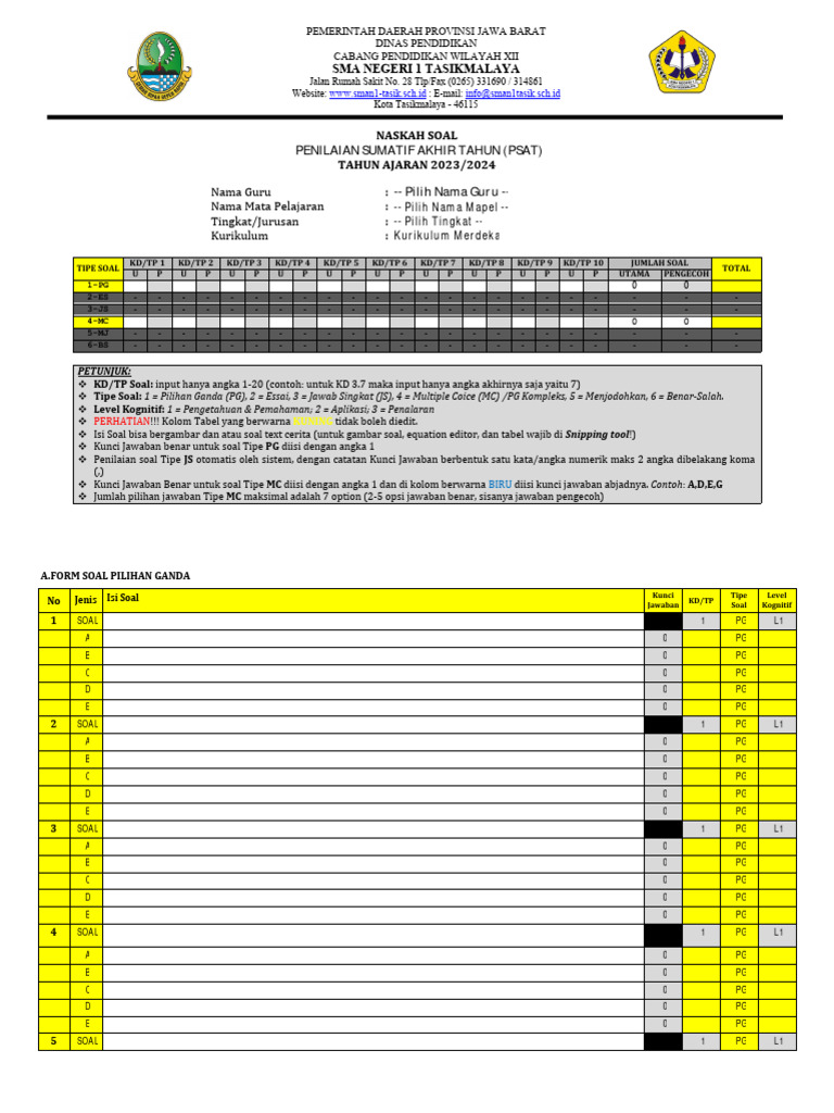 02 Naskah Soal Psat 2023-2024 | PDF