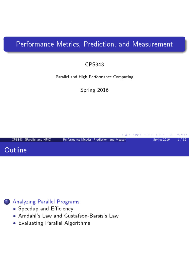 Parallel Computing Performance Metrics | PDF | Parallel Computing | Computer Science