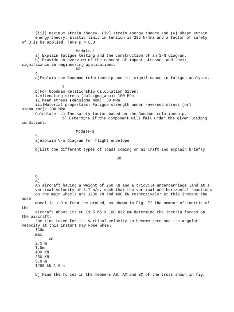 Engineering Stress and Fatigue Analysis | PDF