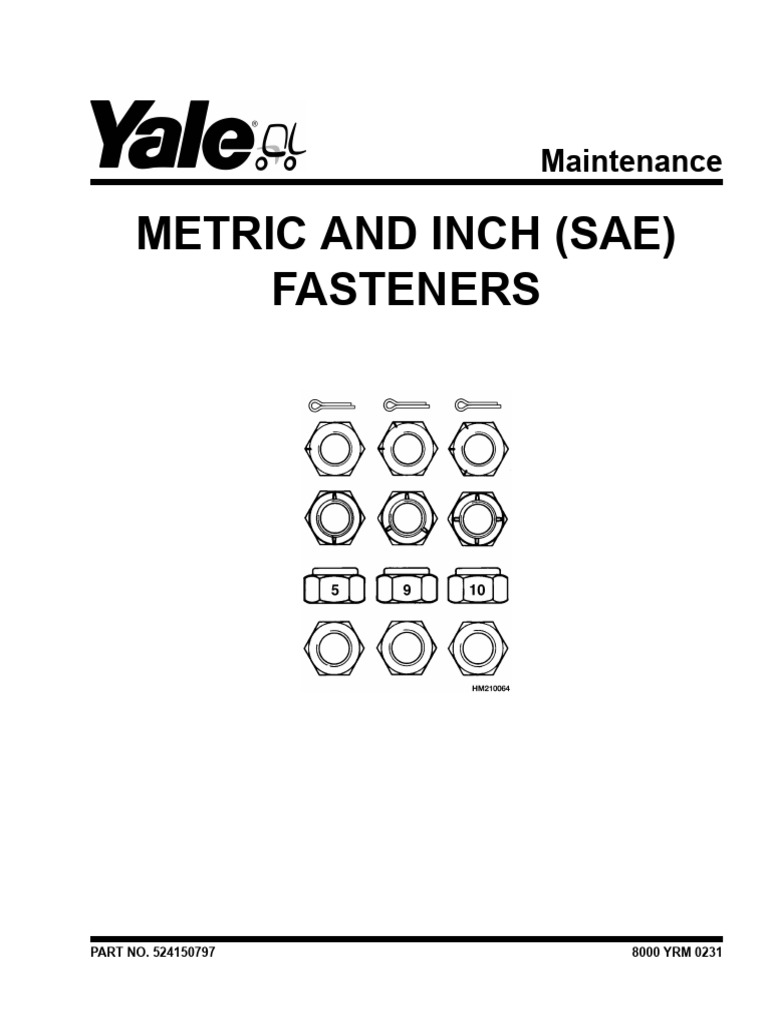 Metric and Inch (Sae) Fasteners: Maintenance | PDF | Gallon | Screw
