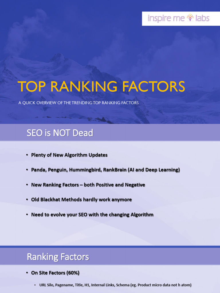 SEO Ranking Factors Overview | PDF | Search Engine Optimization ...