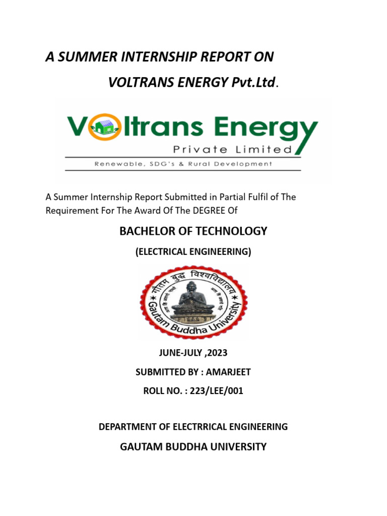Traning Report | PDF | Photovoltaic System | Solar Power