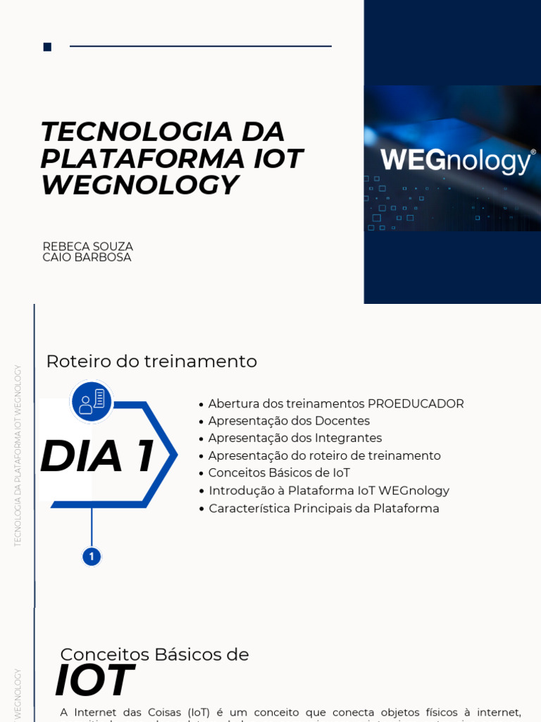 PROEDUCADOR - DIA 1 - Tecnologia Da Plataforma IoT WEGnology | PDF ...