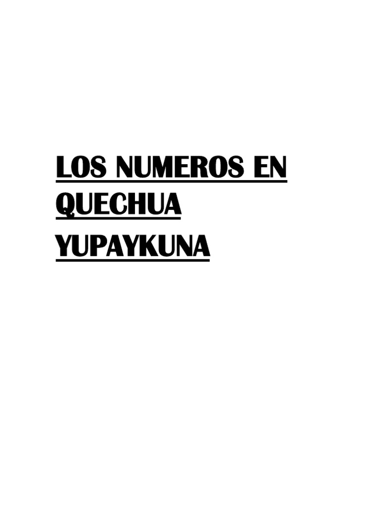 Numeros en Quechua | PDF
