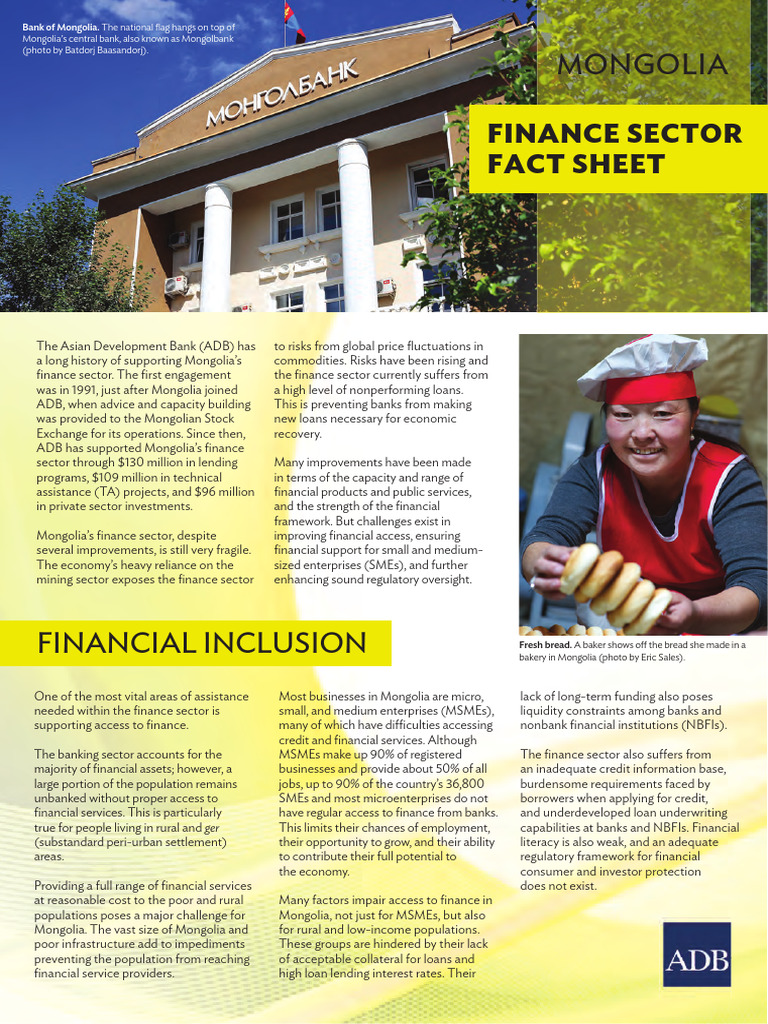ADB's Financial Support for Mongolia | PDF | Asian Development Bank | Banks