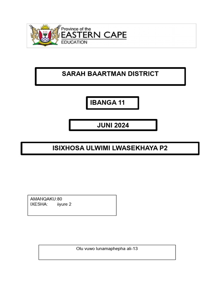June Iphepha 2 Ibanga 11 2024 | PDF
