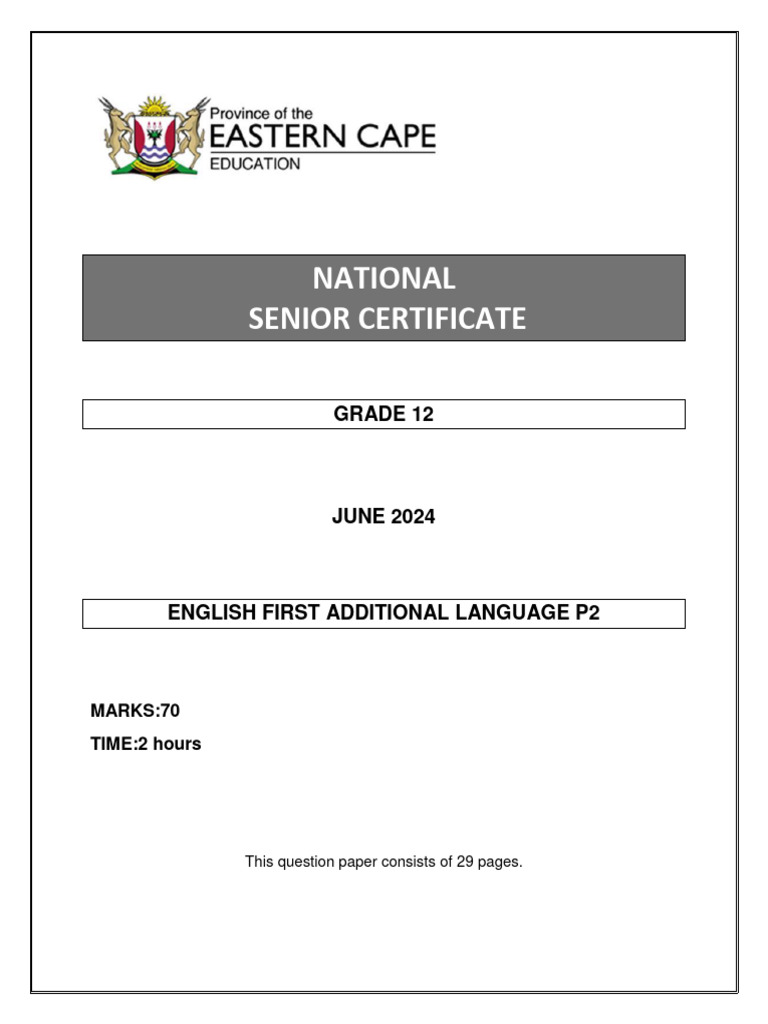 Grade 12 English FAL Exam Paper | PDF | Macbeth