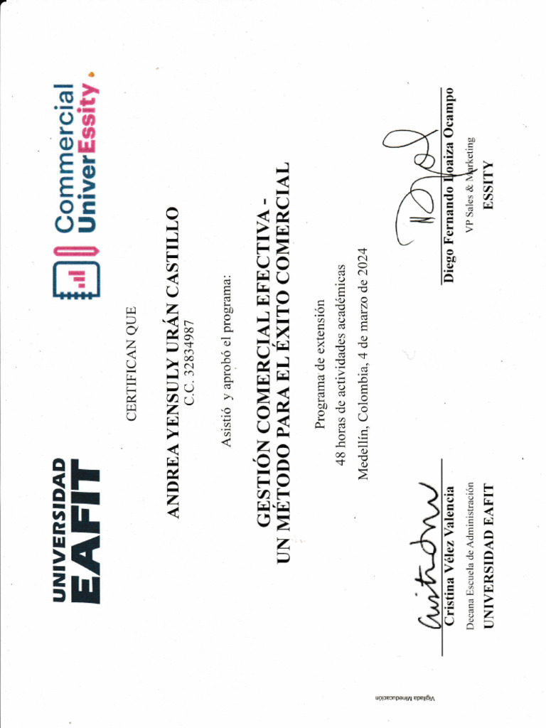 Diploma Eafit Andrea | PDF