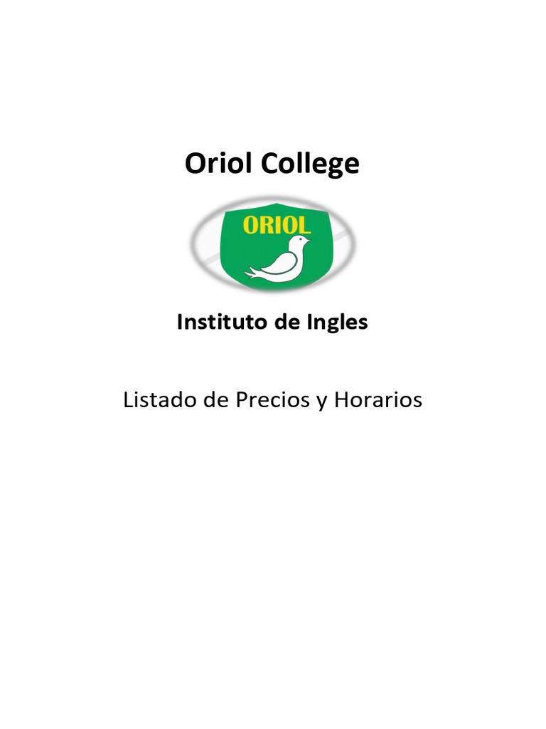 Cursos y Precios Oriol College | PDF | Pruebas estandarizadas | Calificaciones