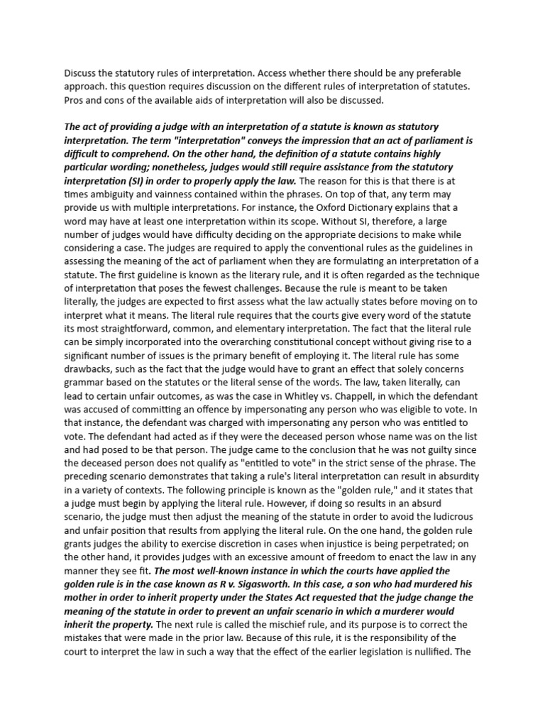 Statutory Interpretation 2 | PDF | Statutory Interpretation | Plain ...