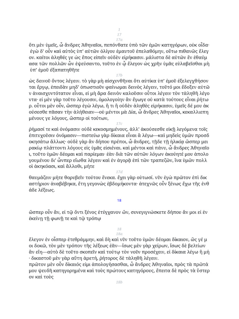 Apology - Plato - Greek | PDF