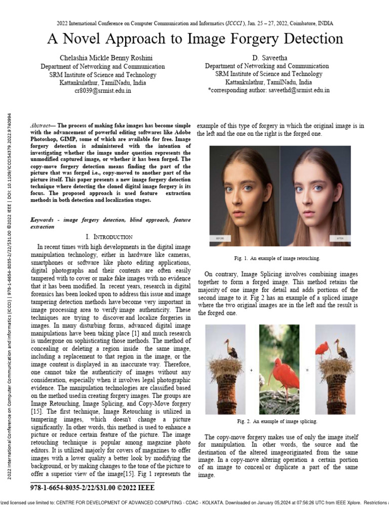 A Novel Approach To Image Forgery Detection Pdf