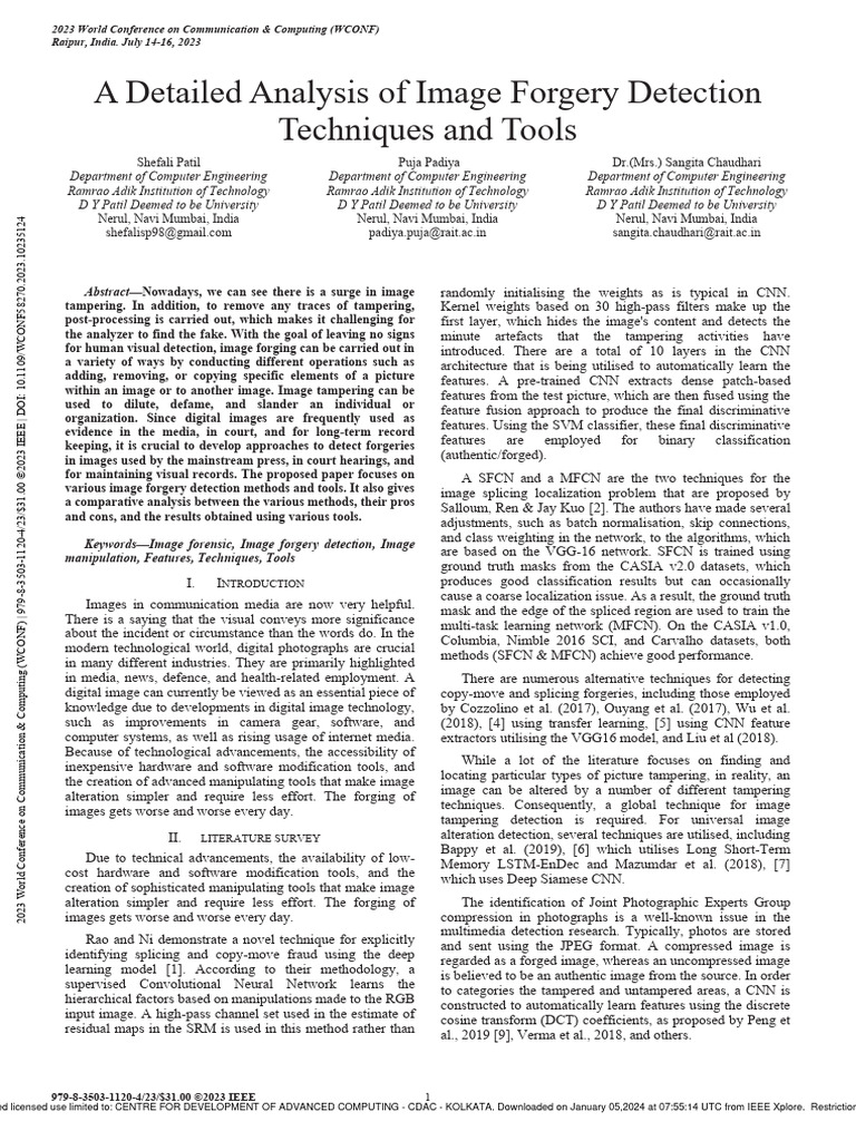 A Detailed Analysis of Image Forgery Detection Techniques and Tools ...