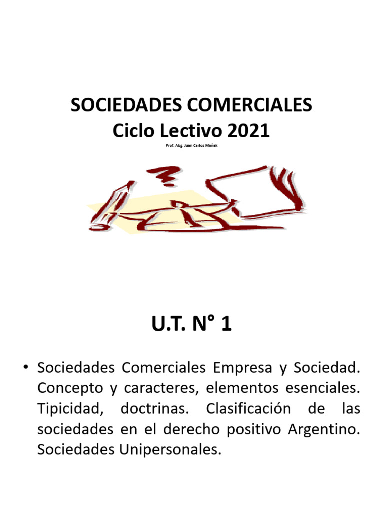 Sociedades Comerciales 2021 - U.T. #1 (1) - 1 | PDF | Sociedad | Business