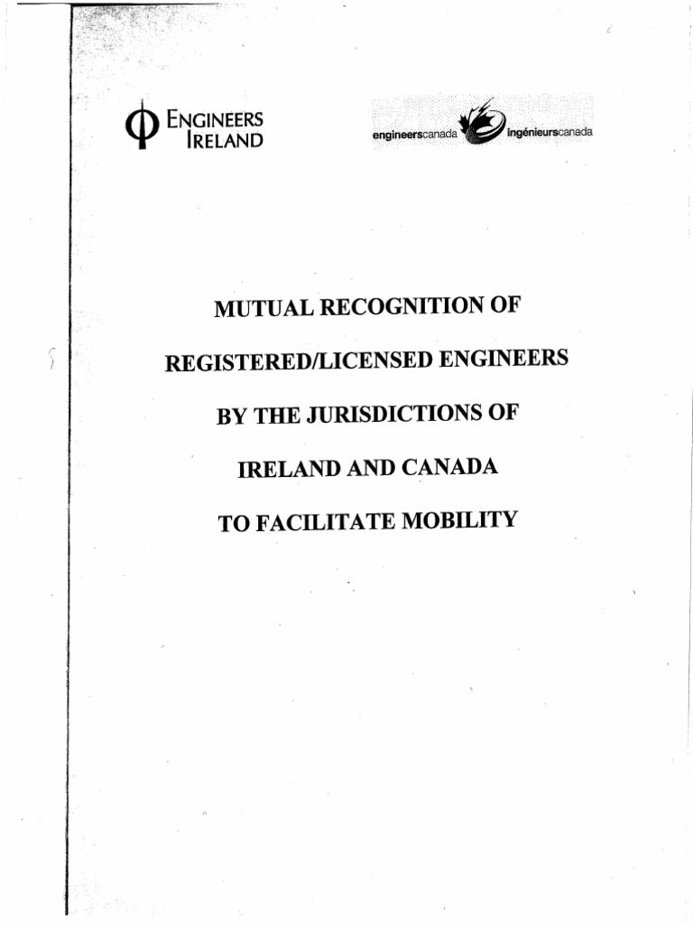 APEGBC Mutual Recognition Agreement Eng Ireland | PDF