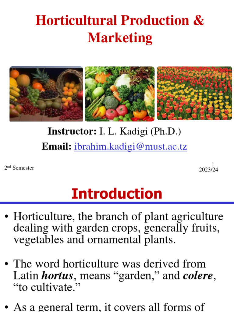 Horticultural Production and Marketing | PDF | Pricing | Warehouse