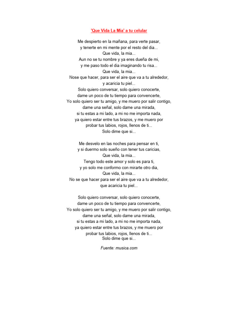 K Vida La Mia de Reik | PDF