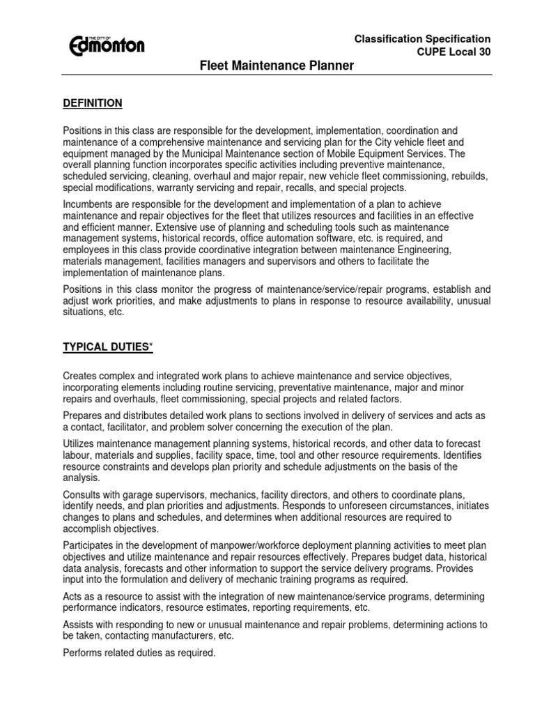 Fleet Maintenance Planner | PDF | Business | Engineering