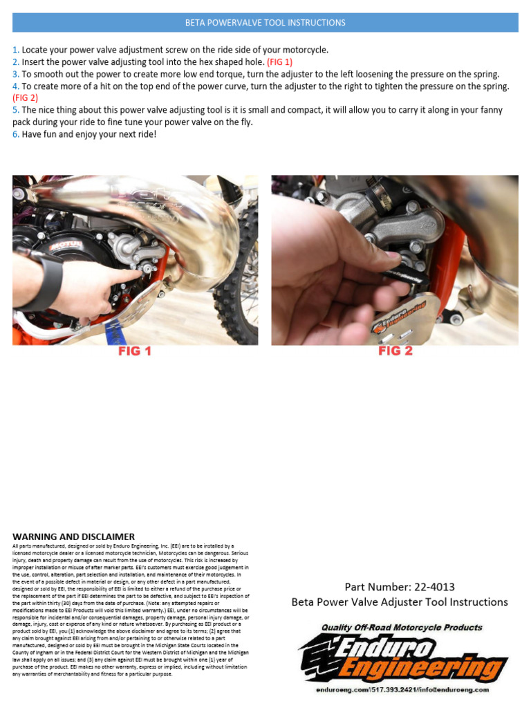 22-4013 Beta Power Valve Tool Instructions | PDF | Implied Warranty | Private Law