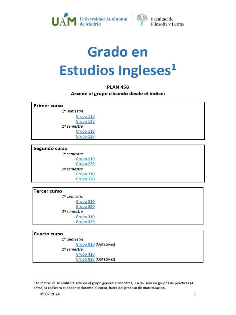 Grado en Estudios Ingleses 24-25 | PDF | Asimilacion cultural | Idiomas