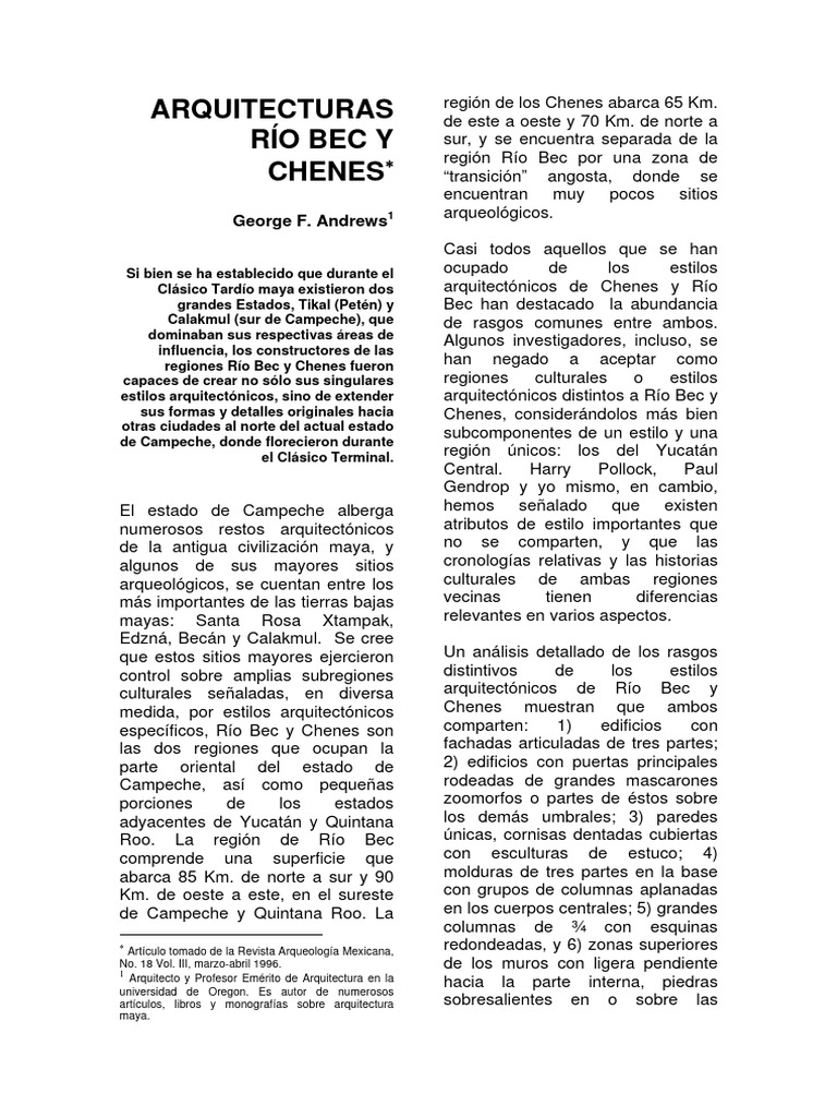 Arquitecturas - Río Bec y Chenes | PDF | Civilización maya | Pirámide