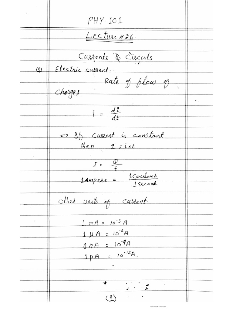 26 PHY 101 Lecture 26 PDF Notes. | PDF