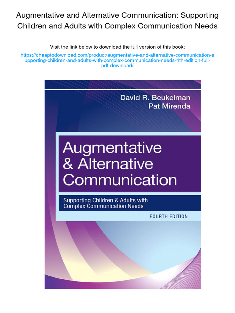 Augmentative and Alternative Communication: Supporting Children and ...
