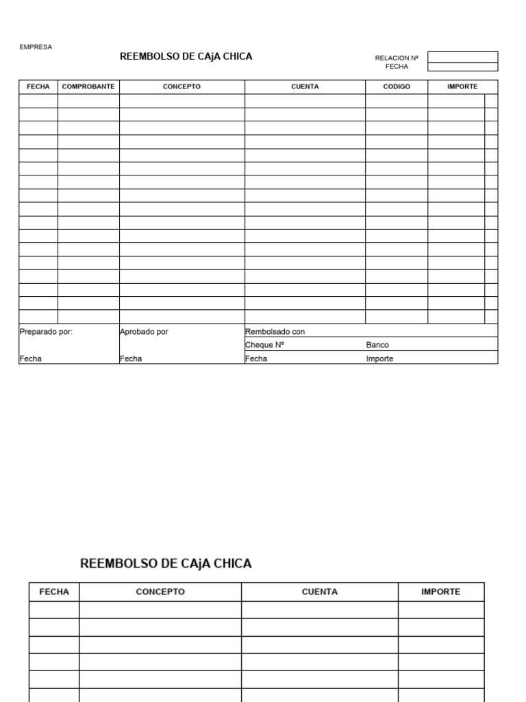 Caja Chica Formatos 2024 | PDF