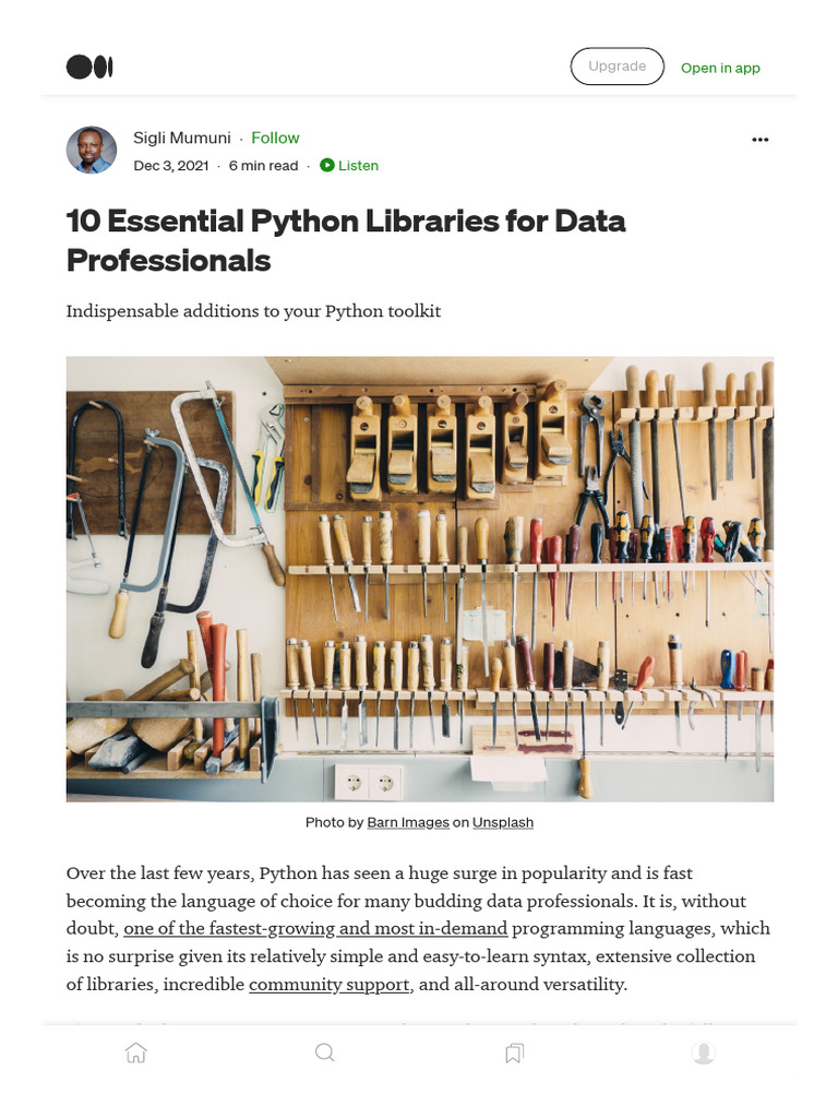 10 Essential Python Libraries For Data Professionals - by Sigli Mumuni ... 10 Essential Python Libraries For Data Professionals - by Sigli Mumuni ...