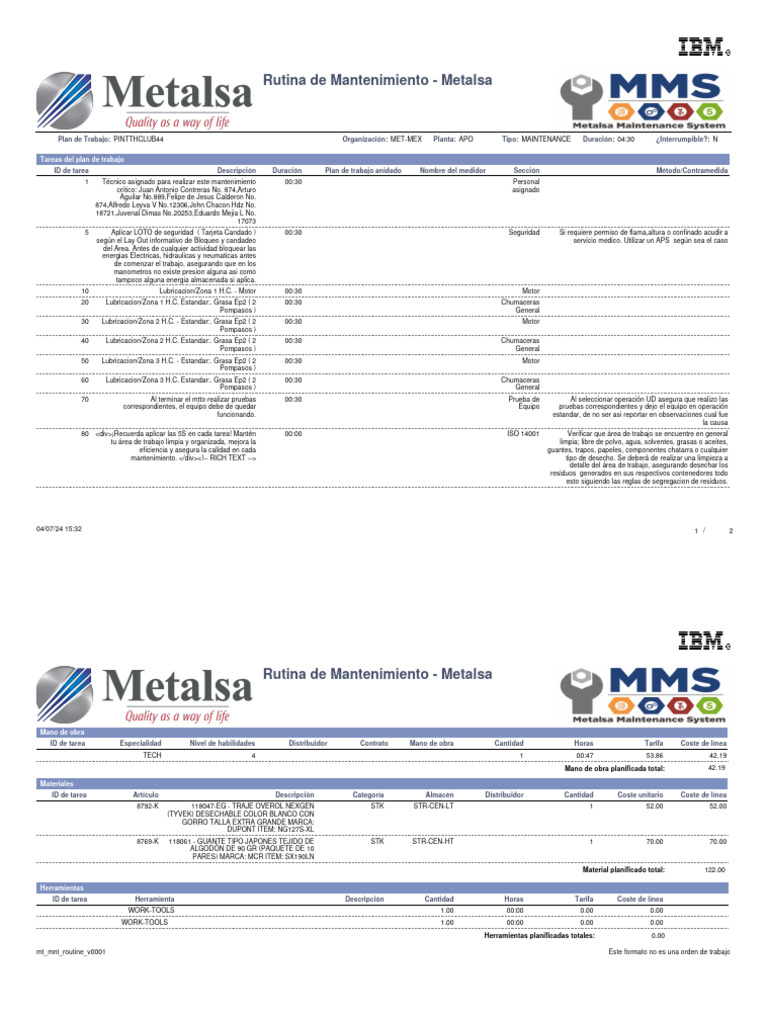 MT MNT Routine | PDF | Materiales