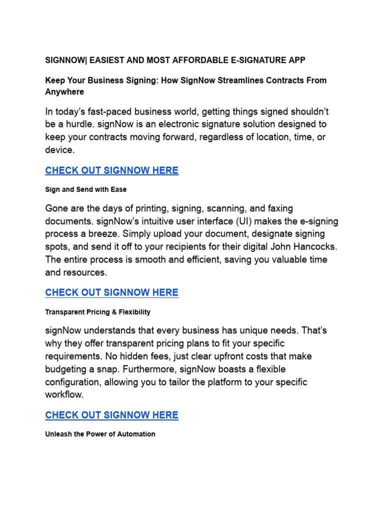 Signnow - Easiest and Most Affordable E-Signature App | PDF