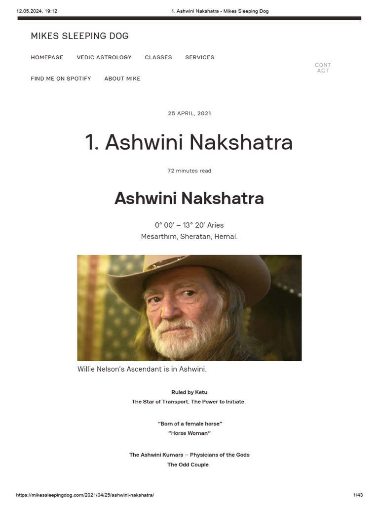 Ashwini Nakshatra - Mikes Sleeping Dog | PDF | Edema