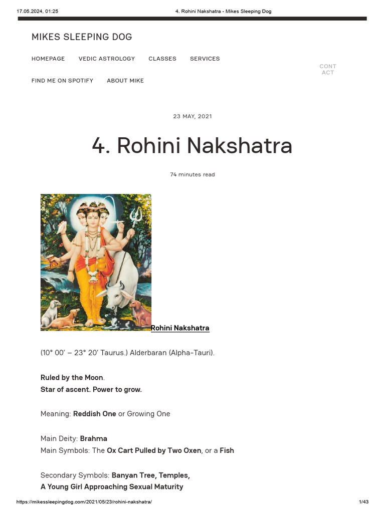 Rohini Nakshatra - Mikes Sleeping Dog | PDF | Estrogen | Edema