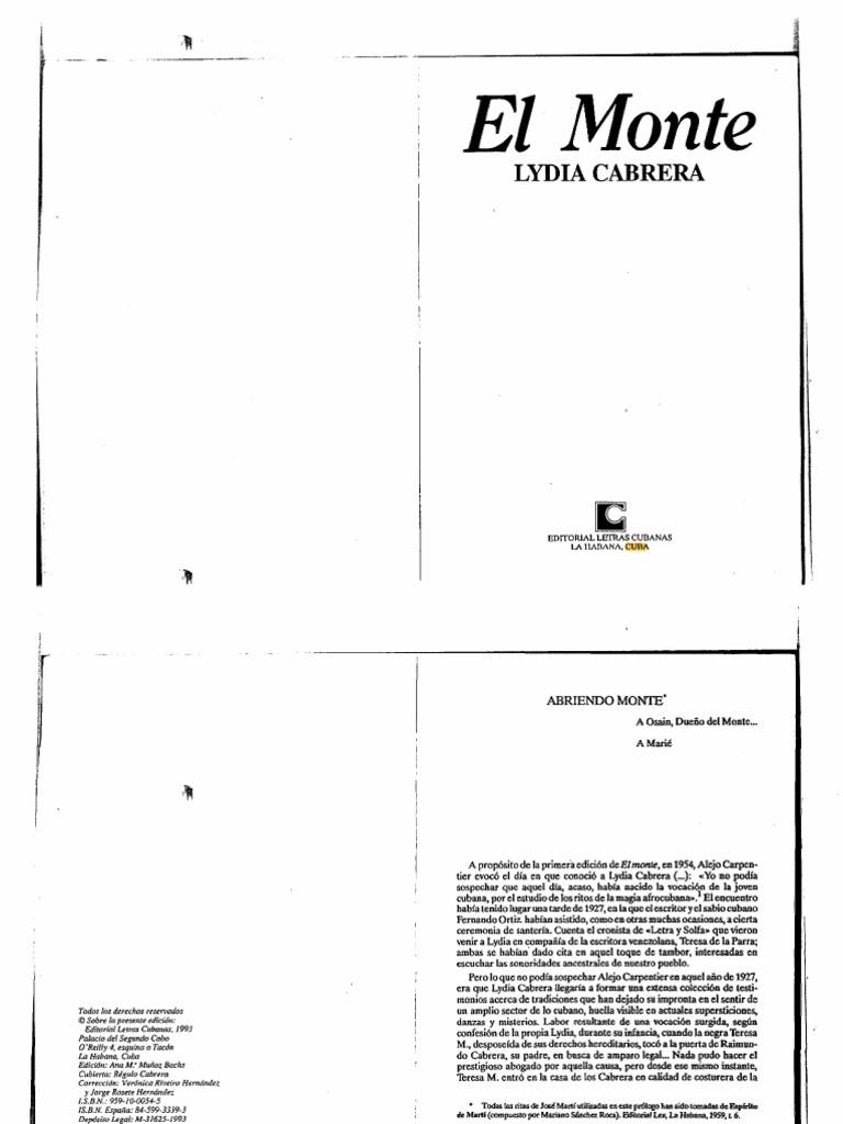 El Monte Lydia Cabrera | PDF