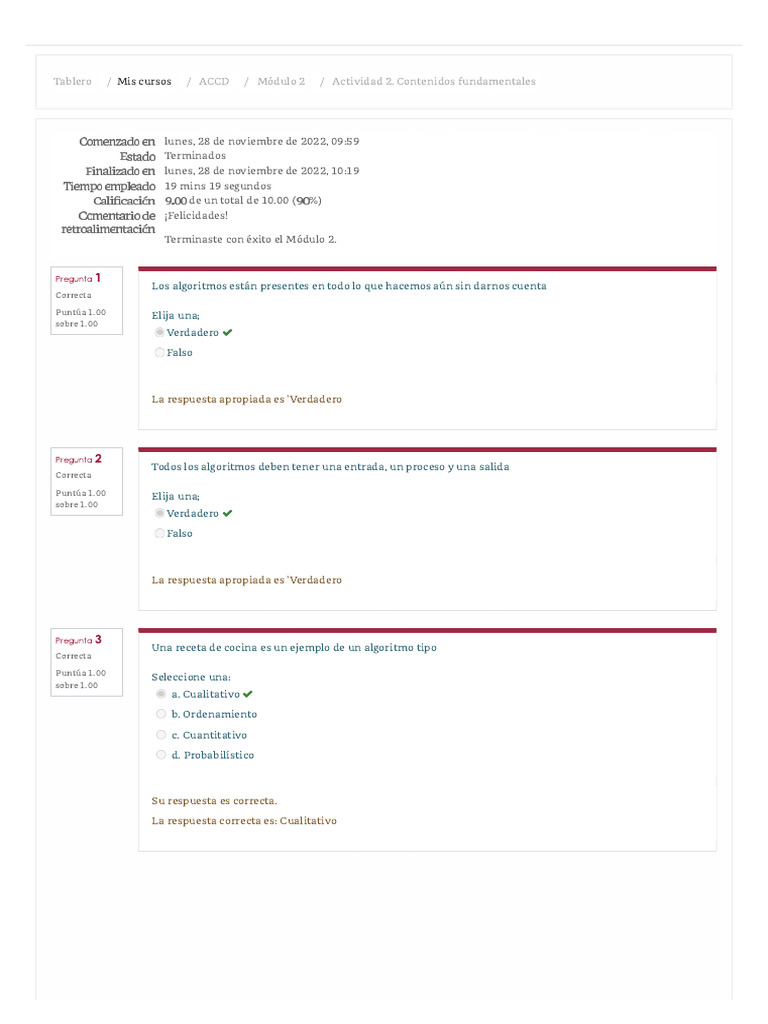 Examen Modulo 2 Conceptos Algoritmos | PDF