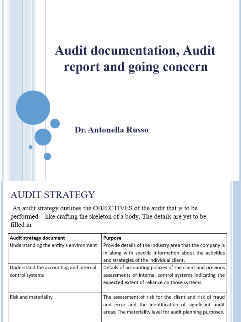 Auditing - Audit Report and Going Concern | PDF | Going Concern | Auditor's Report