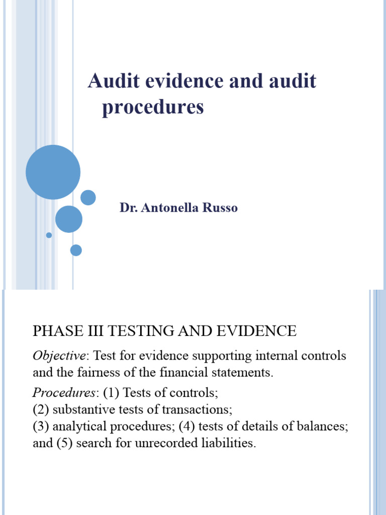 Audit Evidence and Procedures Overview | PDF | Audit | Financial Audit