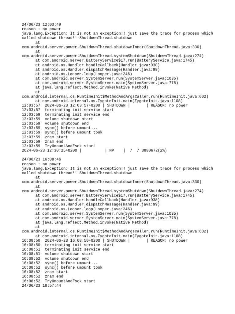 Power Off Reset Reason Backup | PDF | Java (Programming Language) | Concurrency (Computer Science)