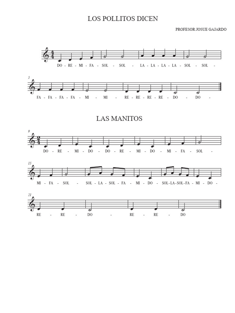 LOS POLLITOS - Score | PDF | Pitch (Música) | Teoría musical