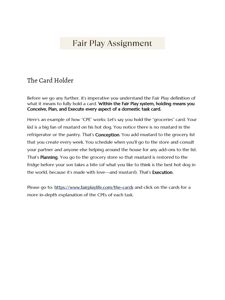 Understanding Card Holding in Fair Play | PDF | Caregiver | Social ...