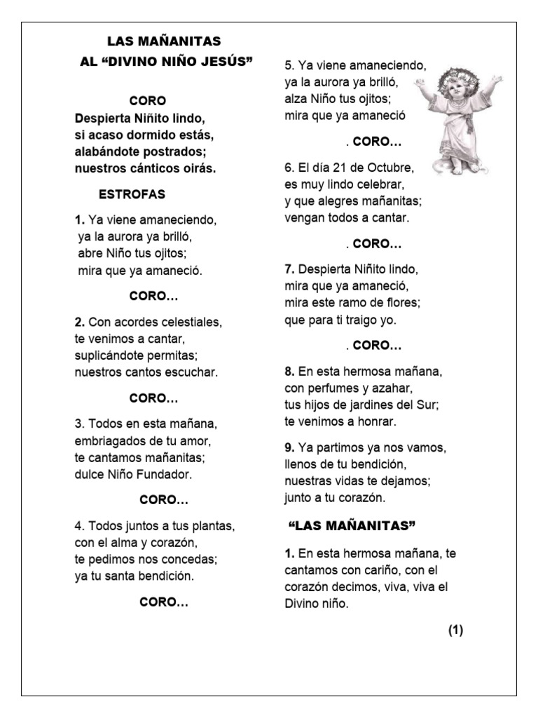 Mañanitas al Divino Niño Jesús | PDF | María, madre de Jesús | Amor