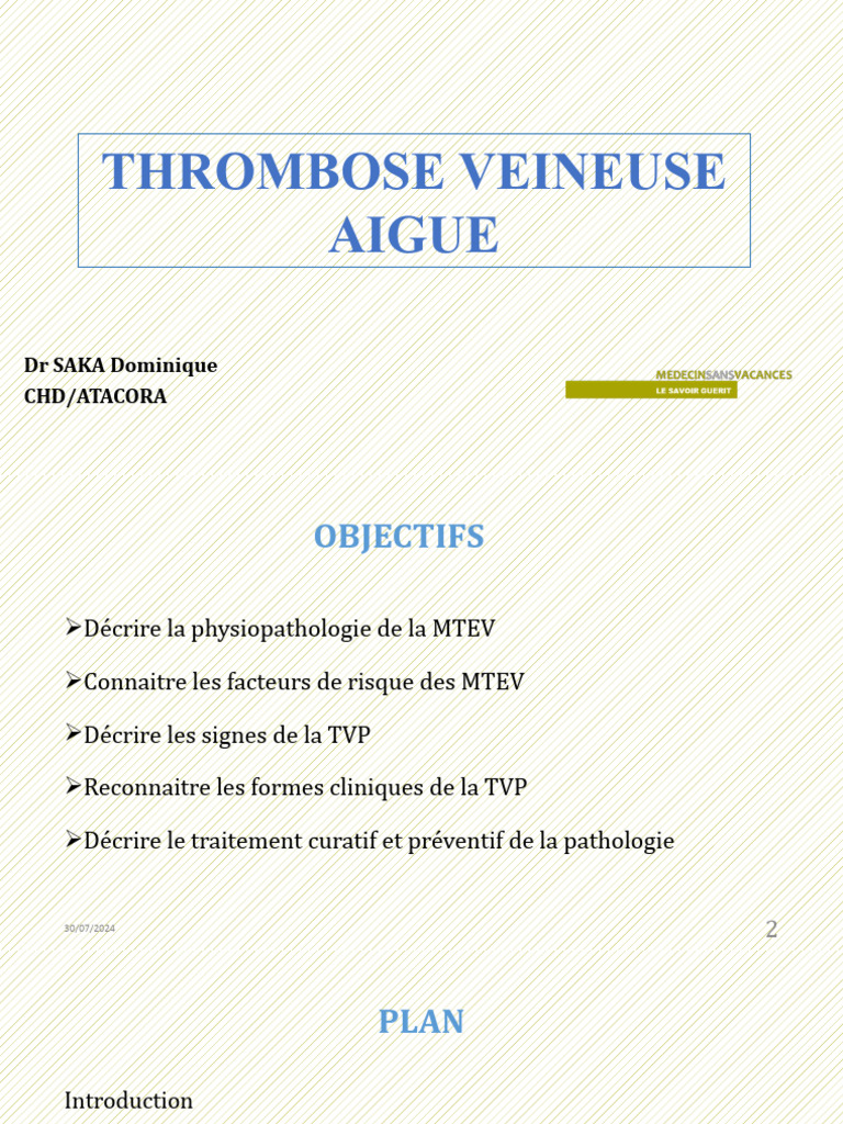 Objectif 7 TVP MSV 2024 | PDF | Médecine clinique | Maladies et troubles